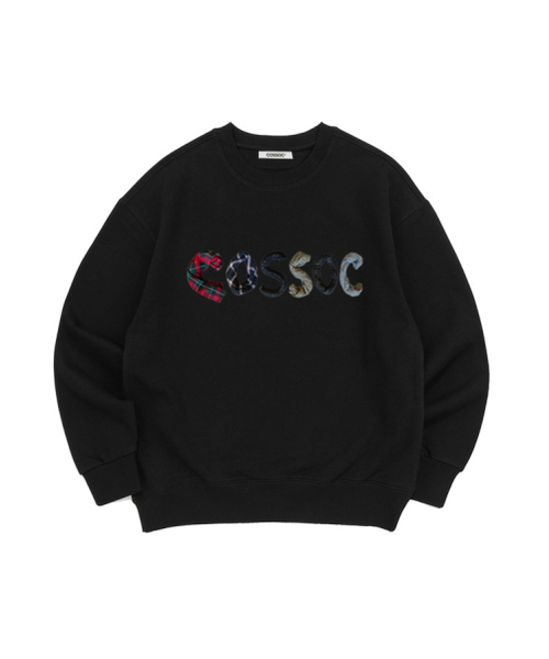 COSO（コソ）の「Alphabet Coso Sweat Man to Man (BLACK)（スウェット）」 - WEAR