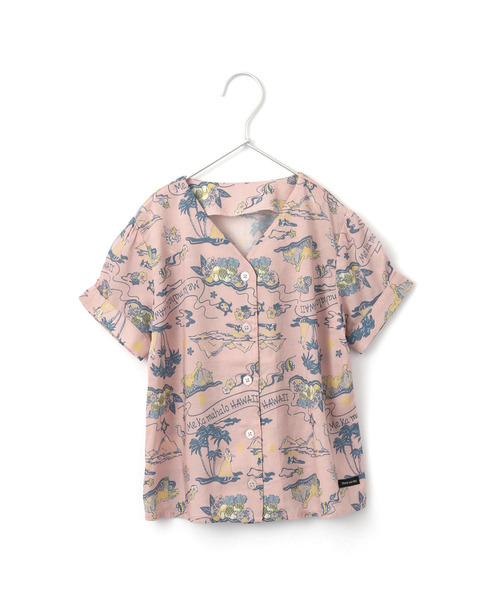 MAKE YOUR DAY（メイクユアデイ）の「【リンクコーデ】ノーカラーアロハシャツ（レトロ） 80～140cm（シャツ/ブラウス）」 - WEAR