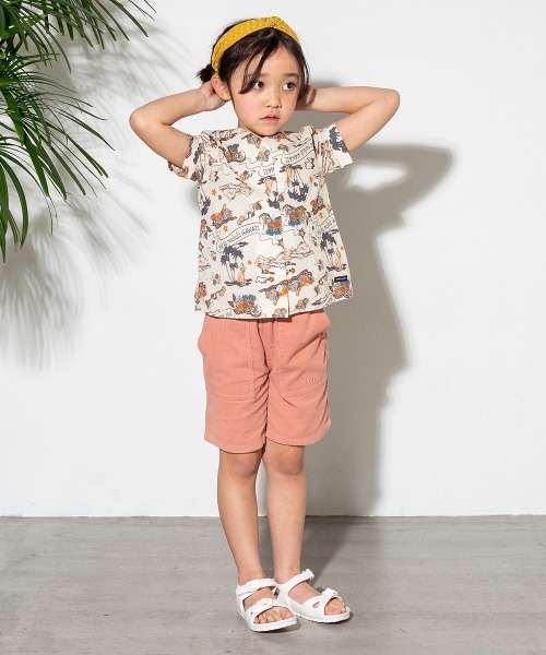 MAKE YOUR DAY（メイクユアデイ）の「【リンクコーデ】ノーカラーアロハシャツ（レトロ） 80～140cm（シャツ/ブラウス）」 - WEAR