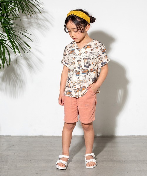 MAKE YOUR DAY（メイクユアデイ）の「【リンクコーデ】ノーカラーアロハシャツ（レトロ） 80～140cm（シャツ/ブラウス）」 - WEAR