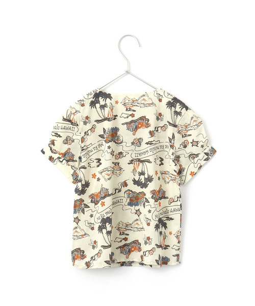 MAKE YOUR DAY（メイクユアデイ）の「【リンクコーデ】ノーカラーアロハシャツ（レトロ） 80～140cm（シャツ/ブラウス）」 - WEAR