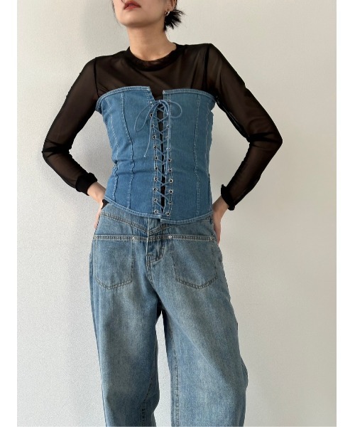 【セール】デニムレースアップビスチェ（その他トップス）｜duei（デュイ）のファッション通販 - ZOZOTOWN