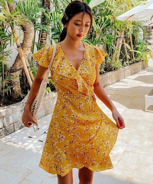 BALIBIKI（バリビキ）の「レディース 花柄2WAYウエストマークフリルガウンワンピ（ワンピース）」 - WEAR