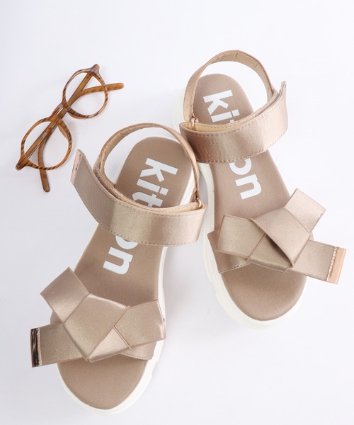 kitson（キットソン）の「kitson リボンアッパー 厚底サンダル（サンダル）」 - WEAR