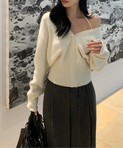 AMAJI（アマジ）の「オフショルダーニットプルオーバー（その他トップス）」 - WEAR