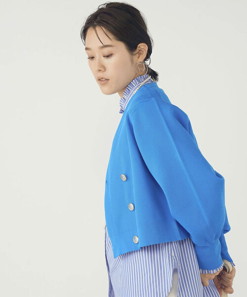 NOLLEY’S（ノーリーズ）の「《手洗い可能》片畦ダブルVネックカーディガン（カーディガン/ボレロ）」 - WEAR