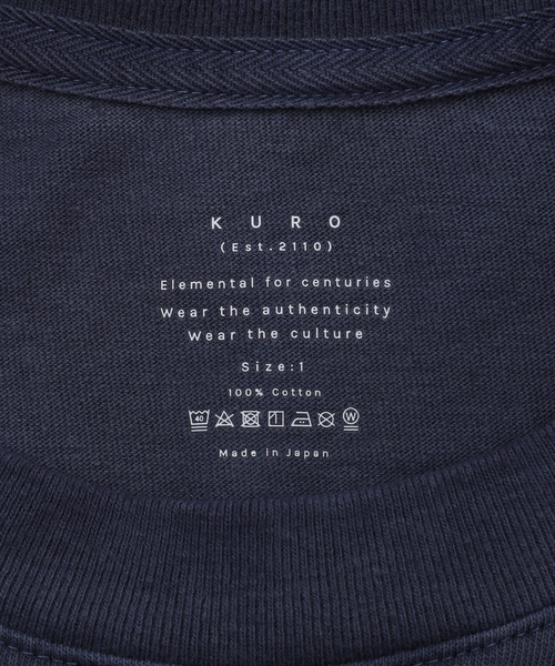 KURO（クロ）の「KURO for FOLL T-SHIRT NAVY（Tシャツ/カットソー）」 - WEAR
