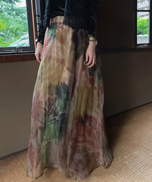 AMERI（アメリ）の「UND WILLOW PAINT PLEATS SKIRT（スカート）」 - WEAR