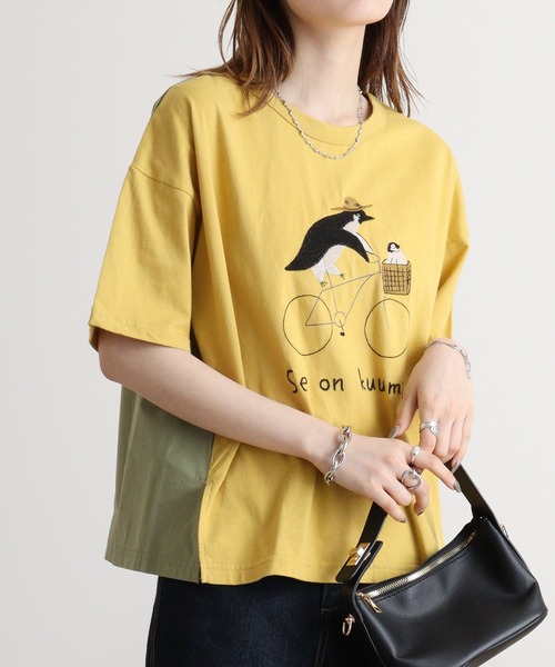 EMAGO ﾍﾟﾝｷﾞﾝｻｲｸﾘﾝｸﾞ刺繍T（Tシャツ/カットソー）｜Emago（イマゴ）のファッション通販 - ZOZOTOWN