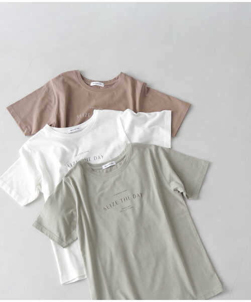 NATURAL BEAUTY BASIC（ナチュラルビューティーベーシック）の「 ＜ロゴTシャツシリーズ＞アーチロゴTシャツ（Tシャツ/カットソー）」 - WEAR