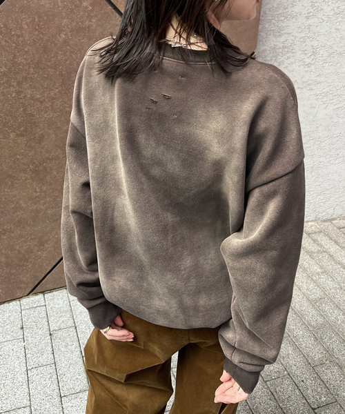 セール】【LAYAS/レイヤーズ】 ダメージフウスウェット（スウェット