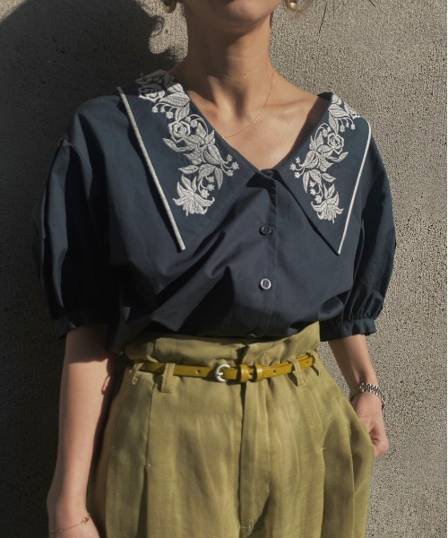 AMERI（アメリ）の「MEDI EMBROIDERY COLLAR BLOUSE（シャツ/ブラウス）」 - WEAR