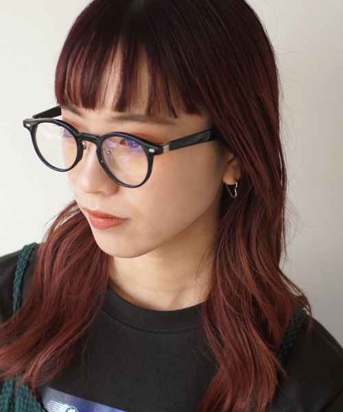 ammy.（エイミードット）の「【 ammy. / エイミードット 】クリアレンズ セルフレーム 黒縁 ボストン 伊達メガネ 3点セット ...