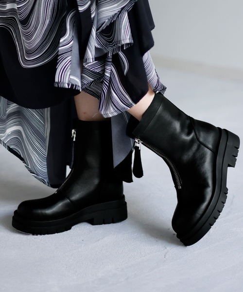 フロントジップブーツ（ブーツ）｜HUG.U（ハグユー）のファッション通販 - ZOZOTOWN