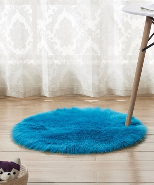 Ein（アイン）の「Ein/フェイクファー ラウンド ミニ マット（ラグ/マット）」 - WEAR