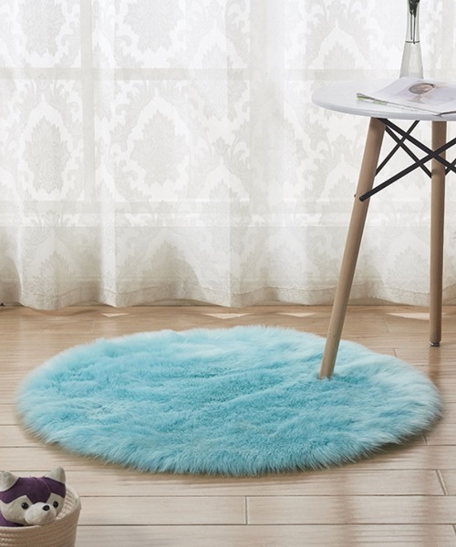 Ein（アイン）の「Ein/フェイクファー ラウンド ミニ マット（ラグ/マット）」 - WEAR