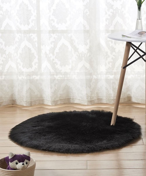 Ein（アイン）の「Ein/フェイクファー ラウンド ミニ マット（ラグ/マット）」 - WEAR