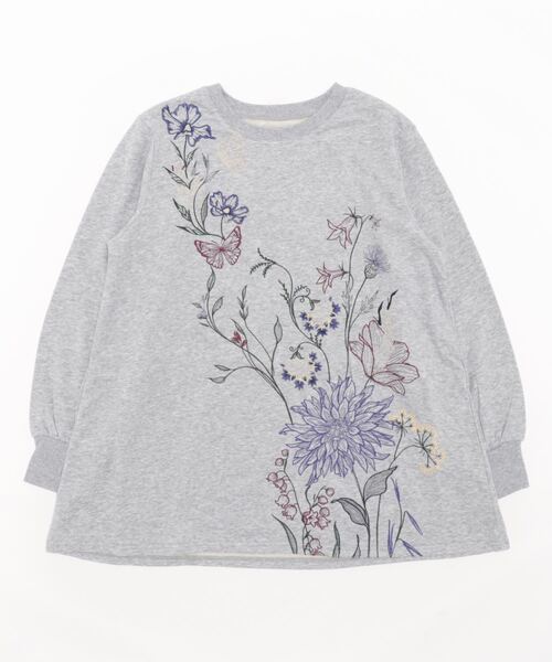 iS ScoLar（イズスカラー）の「523043：花刺繍裏毛プルオーバー（スウェット）」 - WEAR