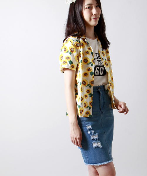 WEGO（ウィゴー）の「WEGO/デニムダメージペンシルスカート（デニムスカート）」 - WEAR