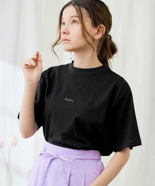 PURIL（ピュリル）の「【PURIL】ブランドロゴプリント オーバーサイズ半袖カットソー（Tシャツ/カットソー）」 - WEAR