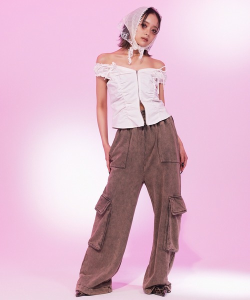 SPIRALGIRL（スパイラルガール）の「オフショルZIPブラウス（シャツ/ブラウス）」 - WEAR