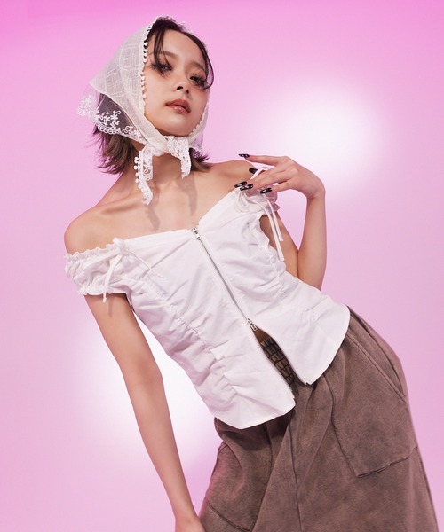 SPIRALGIRL（スパイラルガール）の「オフショルZIPブラウス（シャツ/ブラウス）」 - WEAR