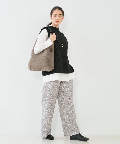 WEB限定】【CACHELLIE】FUR TOTEBAG ギャザーハンドルファートート