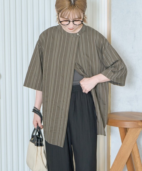 AMERICAN HOLIC（アメリカンホリック）の「【WEB限定】アシンメトリーストライプシャツ（シャツ/ブラウス）」 - WEAR