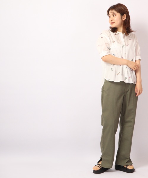 Quelle Chance（ケルシャンス）の「Quelle chance ロゴ刺繍5分袖シャツ（シャツ/ブラウス）」 - WEAR