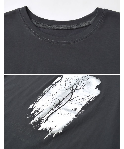 Re:EDIT（リエディ）の「[UVカット][接触冷感][紫外線対策]箔フラワーTシャツ（Tシャツ/カットソー）」 - WEAR