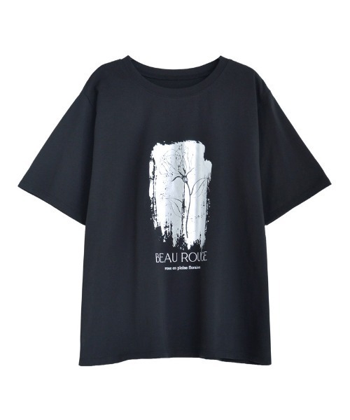Re:EDIT（リエディ）の「[UVカット][接触冷感][紫外線対策]箔フラワーTシャツ（Tシャツ/カットソー）」 - WEAR
