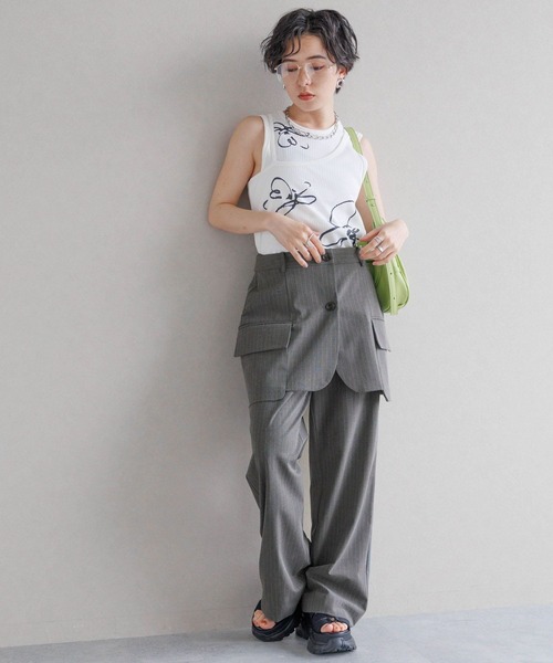 RAGEBLUE（レイジブルー）の「TRスカートレイヤードパンツ/ストライプスラックス（スラックス）」 - WEAR