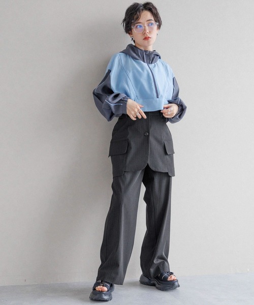 RAGEBLUE（レイジブルー）の「TRスカートレイヤードパンツ/ストライプスラックス（スラックス）」 - WEAR