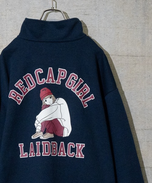 【セール】【a-r】〔Red Cap Girl/レッドキャップガール〕裏毛RCGフロントワッペン バックプリント ハーフZIPプルオーバー ...
