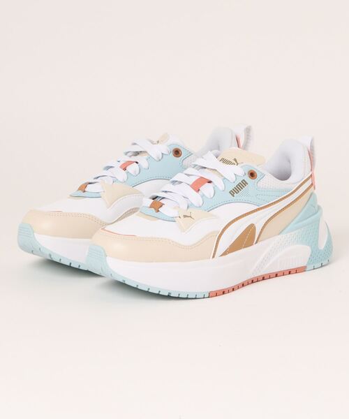 PUMA プーマ R78 DISRUPT レディーススニーカー 厚底(R78ディスラプト) 397675 02 アルパインスノー/キャラメル ...