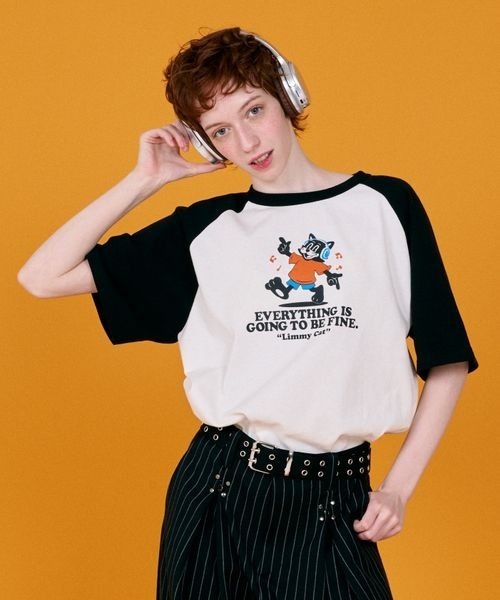 PBLIM（ページボーイリム）の「《UNISEX》LIMMY CATラグランTシャツ（Tシャツ/カットソー）」 - WEAR