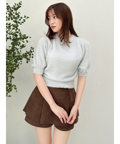 dazzlin（ダズリン）の「2wayシャギーハーフスリーブトップス（ニット/セーター）」 - WEAR