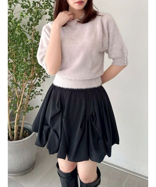 dazzlin（ダズリン）の「2wayシャギーハーフスリーブトップス（ニット/セーター）」 - WEAR