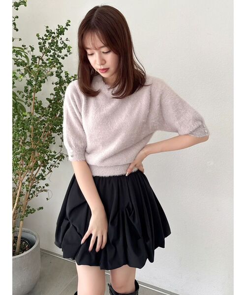 dazzlin（ダズリン）の「2wayシャギーハーフスリーブトップス（ニット/セーター）」 - WEAR