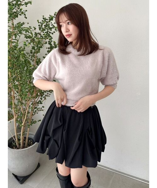 dazzlin（ダズリン）の「2wayシャギーハーフスリーブトップス（ニット/セーター）」 - WEAR