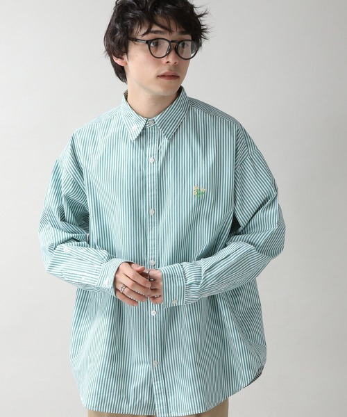 フラワー刺繍/ビックシルエットストライプシャツ（シャツ/ブラウス）｜RAGEBLUE（レイジブルー）のファッション通販 - ZOZOTOWN