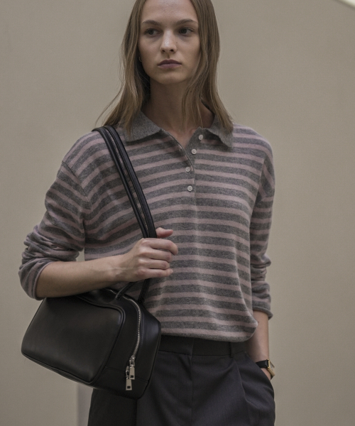 KNOWNBETTER（ノウンベター）の「Mini-stripe longsleeve knit [KNFW02SW04]_Gray（ニット ...