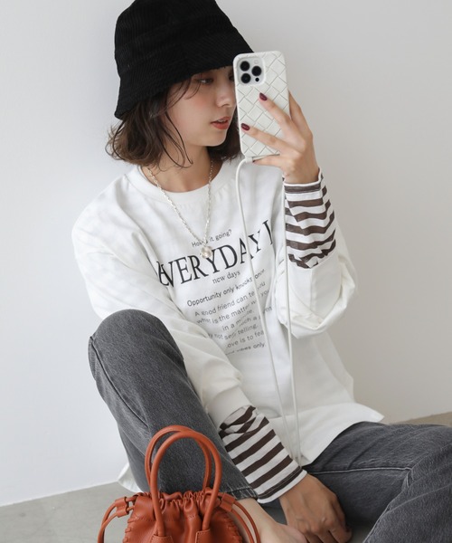 frames RAY CASSIN（フレームスレイカズン）の「WEB限定 アソート前後差ロゴプリントロンT（Tシャツ/カットソー）」 - WEAR