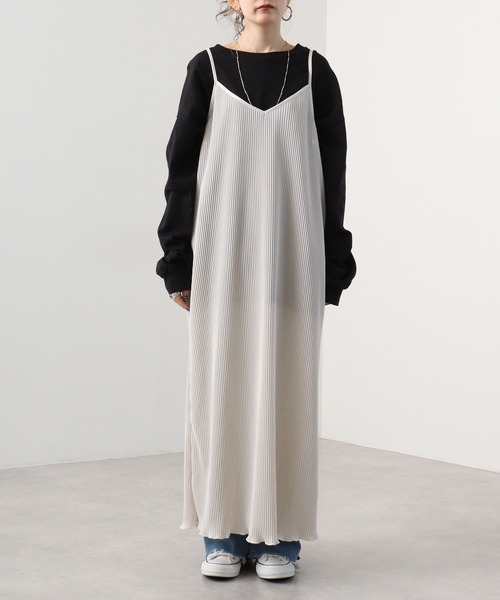 Ree&Mee（リーアンドミー）の「Ree&Mee スムース クリスタル プリーツ キャミ ワンピース ジャンスカ（ワンピース）」 - WEAR
