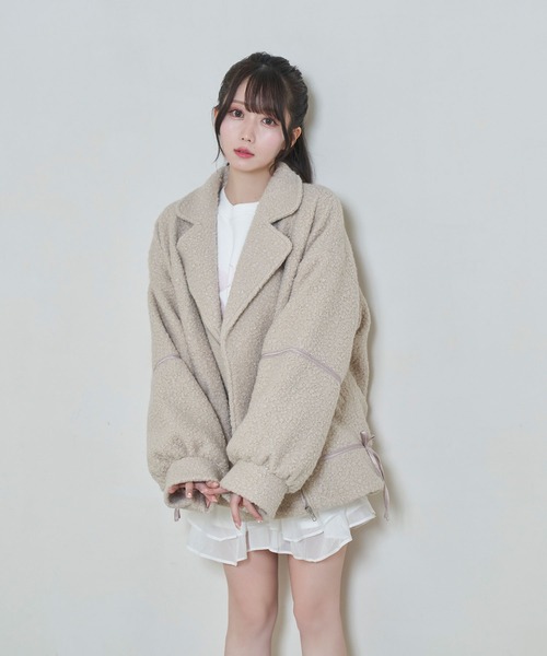 セール】Curly fur riders outer（ライダースジャケット）｜Rose Muse