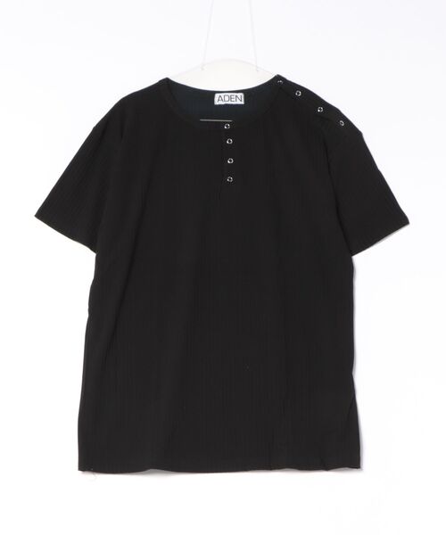 【nmtc+】Shoulder Henley Eyelet Tee / 【エヌエムティーシープラス】アイレットヘンリーネックTシャツ（Tシャツ ...