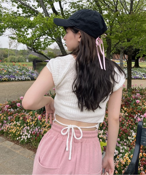 choupinet（シュピネ）の「バックリボン スクエアネック サマーニット（ニット/セーター）」 - WEAR