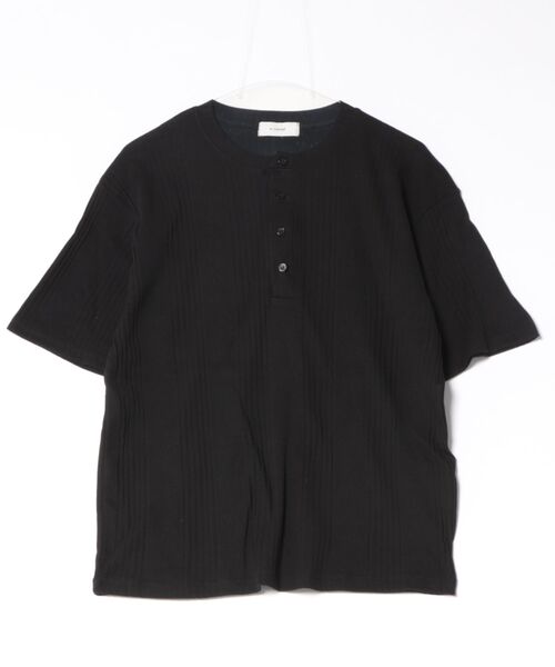 【nmtc+】Ribbed Henley Neck Tee / 【エヌエムティーシープラス】リブヘンリーネックTシャツ（Tシャツ/カットソー ...