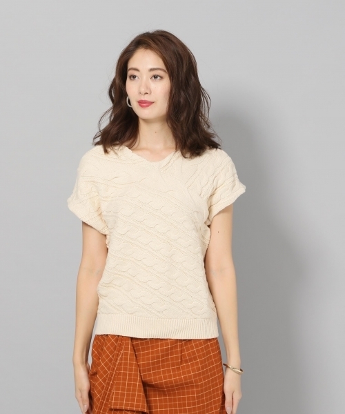 Andemiu（アンデミュウ）の「ケーブル半袖ニット811352（ニット/セーター）」 - WEAR