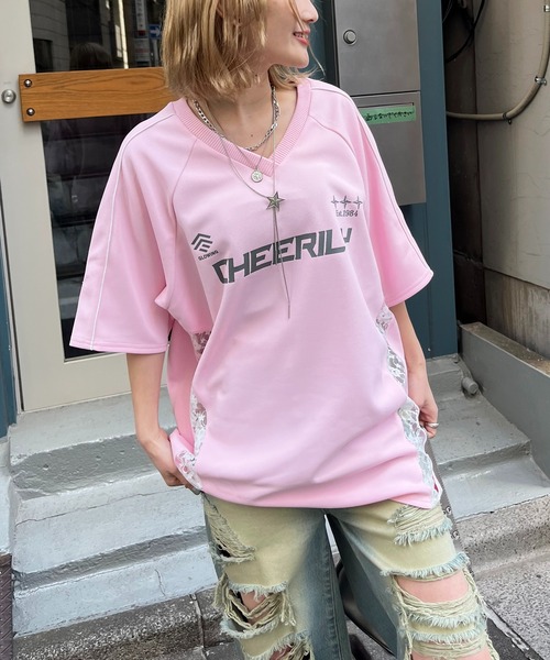 SPIRALGIRL（スパイラルガール）の「レースドッキングゲーミングTシャツ（Tシャツ/カットソー）」 - WEAR